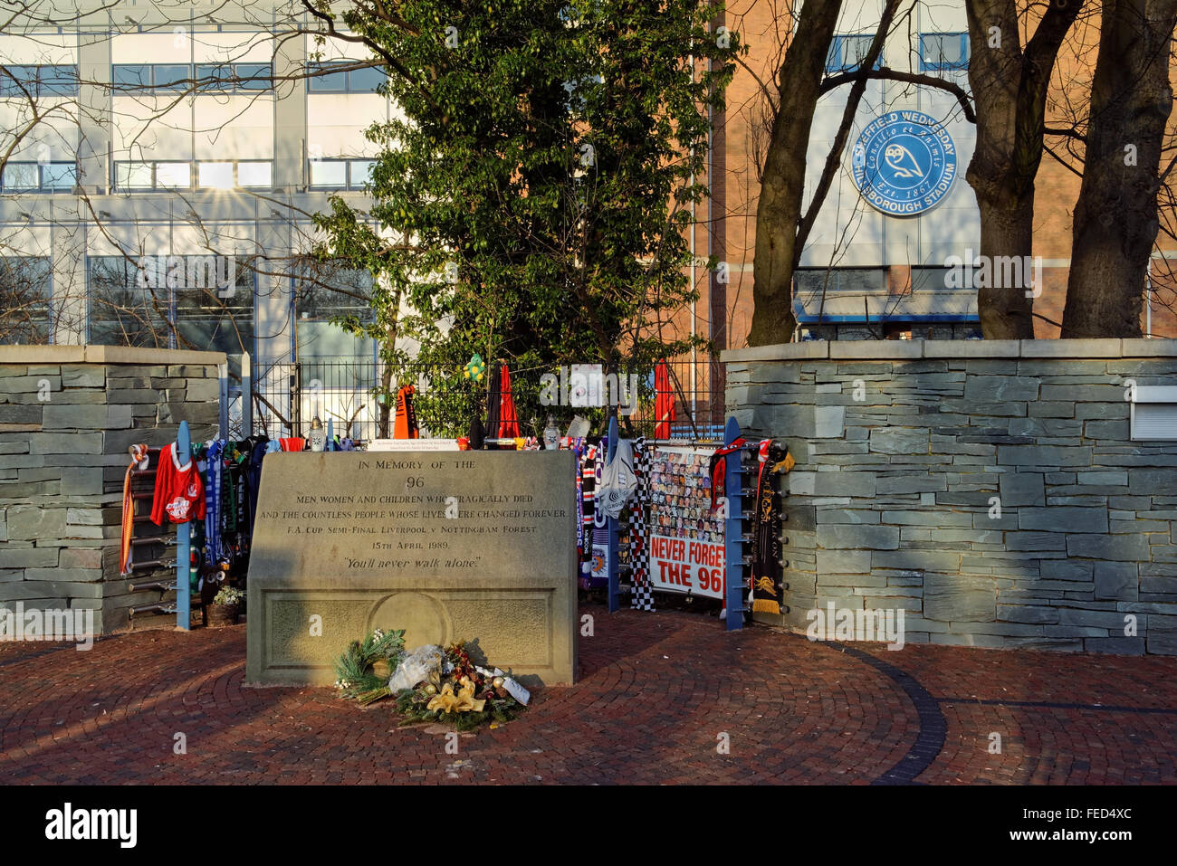 UK,South Yorkshire,Sheffield,Hillsborough Disaster Memorial Stock Photo ...