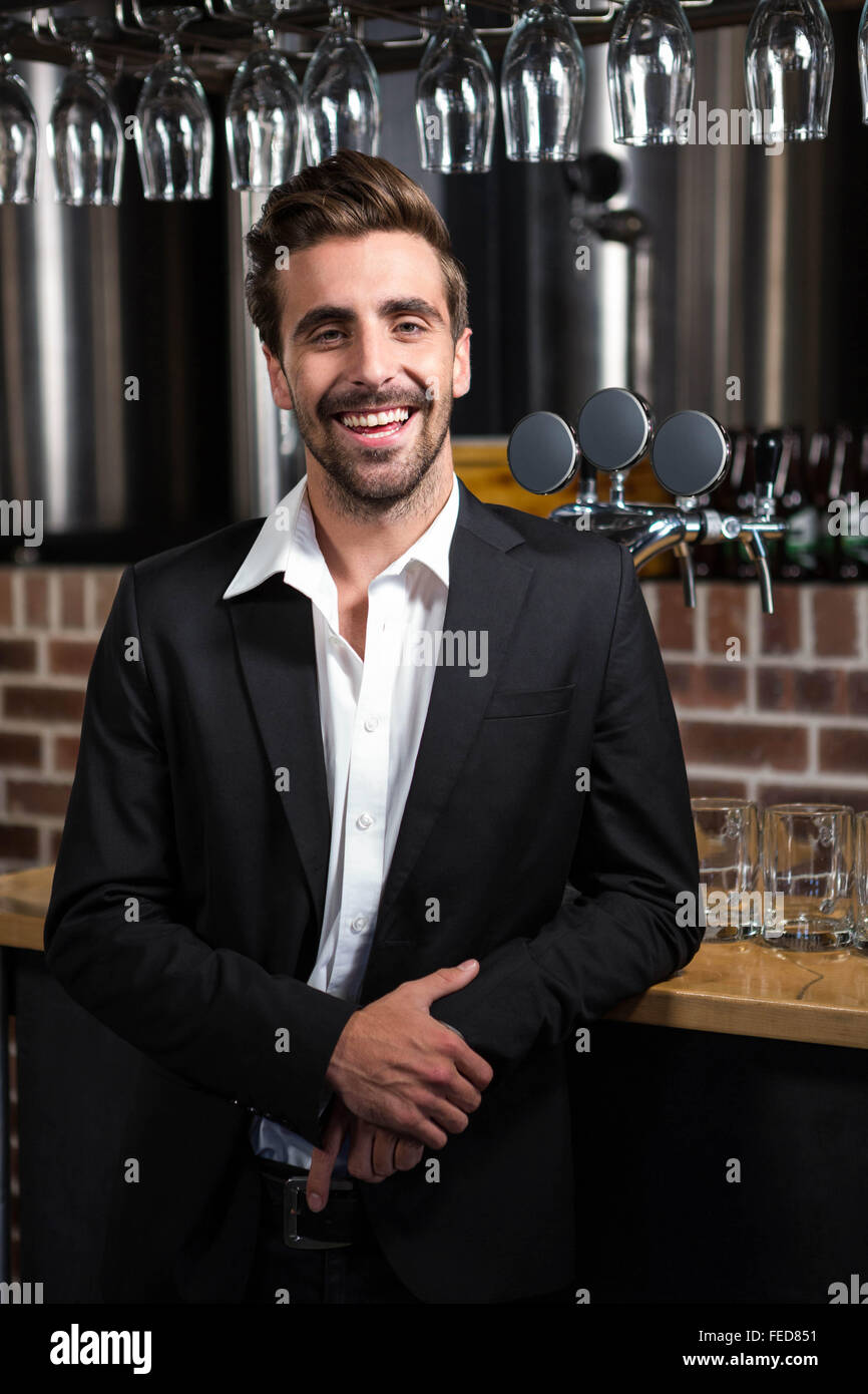 Businessman leaning on bar counter hi-res stock photography and images ...