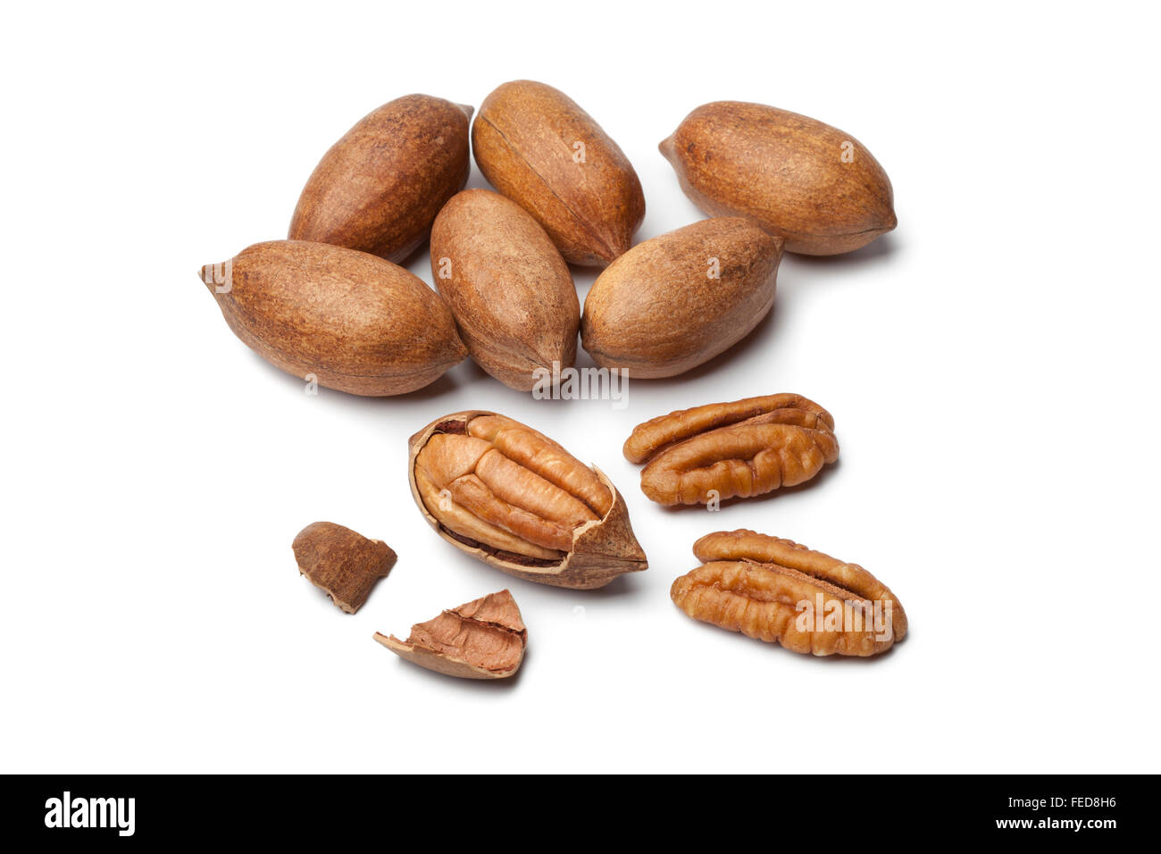 Pecan nuts on white background Stock Photo - Alamy