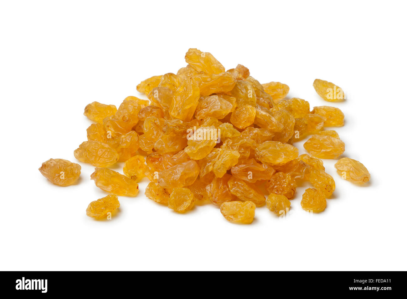 Heap of Sultana raisins on white background Stock Photo - Alamy