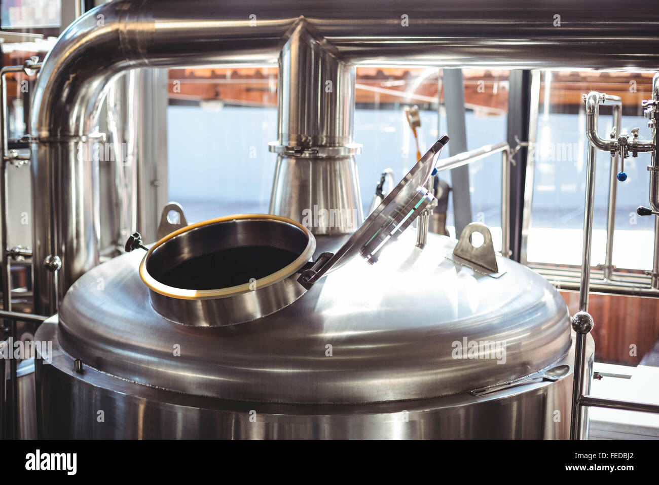 Open door of large vat Stock Photo - Alamy