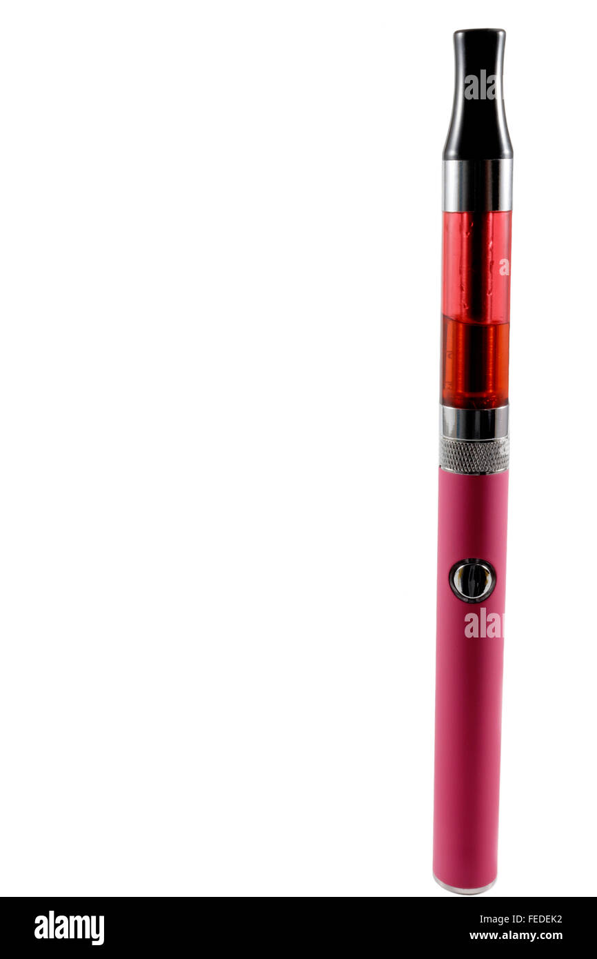 Pink electronic cigarette isolated on white background Stock Photo - Alamy