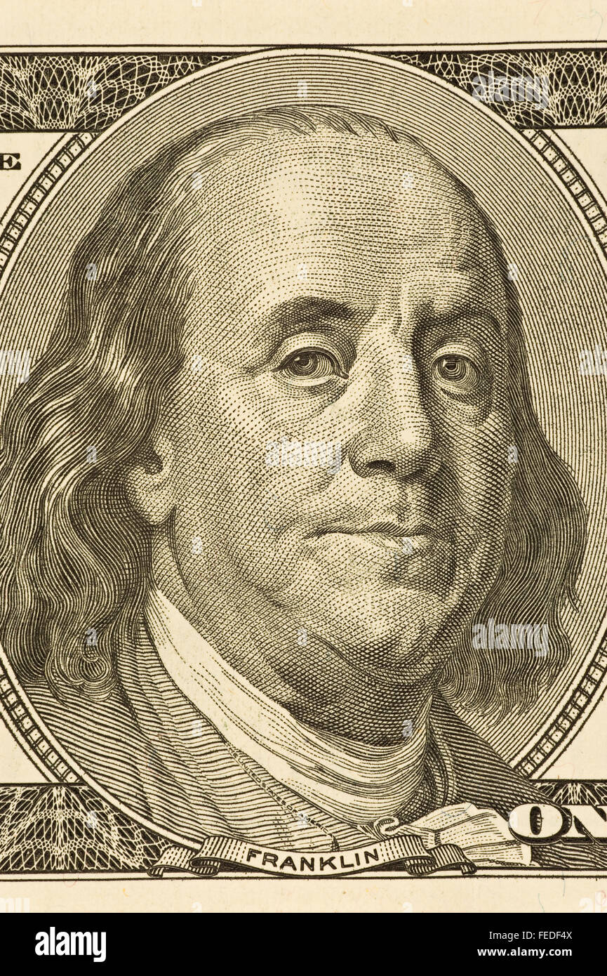 Ben Franklin Close-up Stock Photo - Alamy