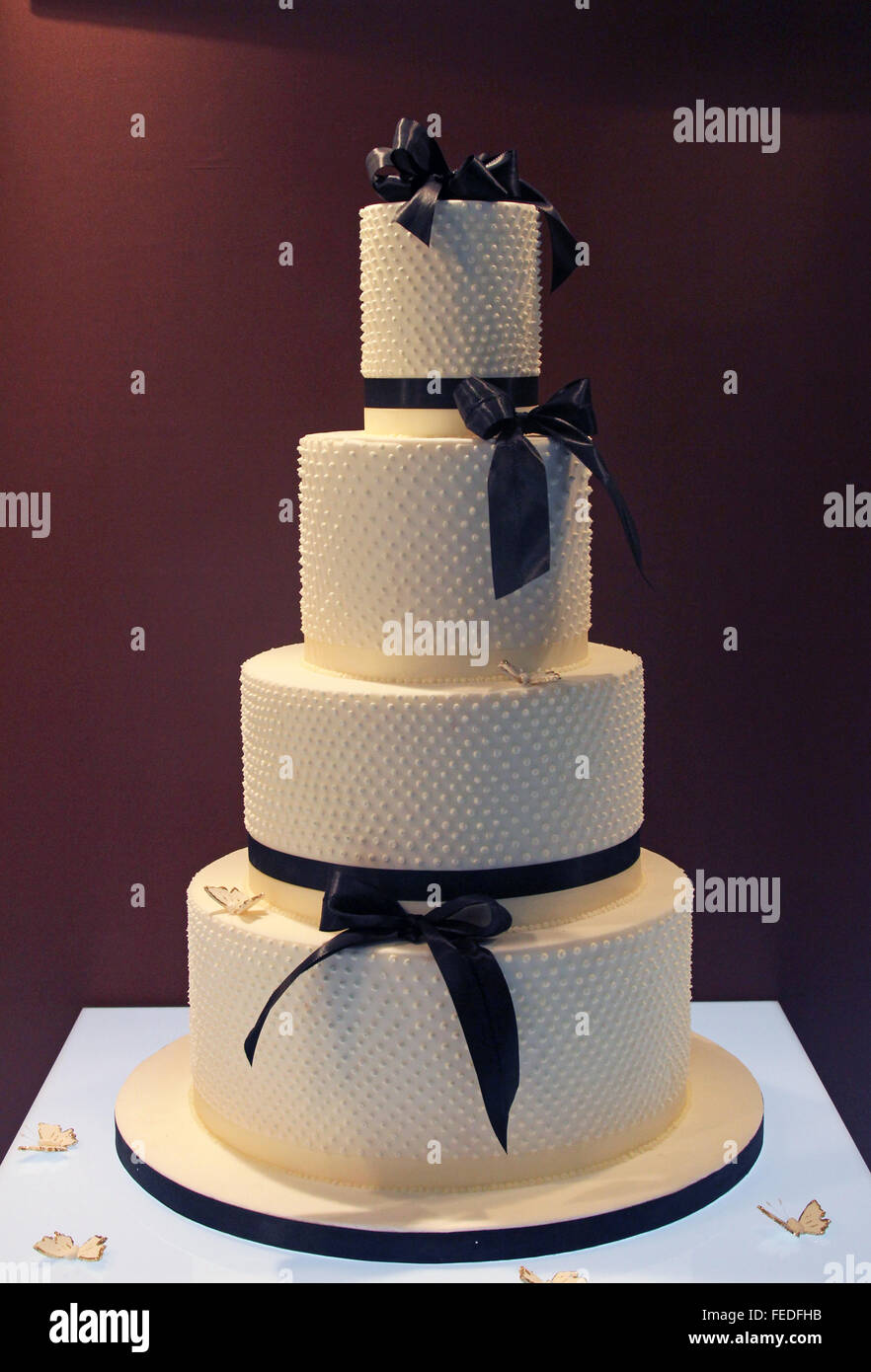 Delicious decorated wedding cake Stock Photo - Alamy