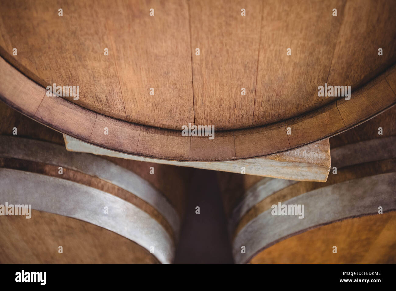 Wooden barrels of wine fermenting Stock Photo - Alamy