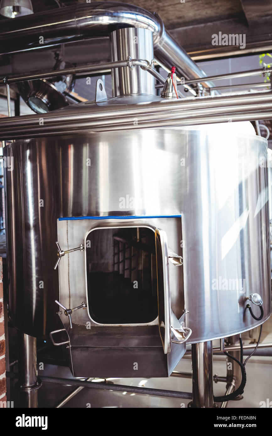 Large silver vats of beer Stock Photo - Alamy