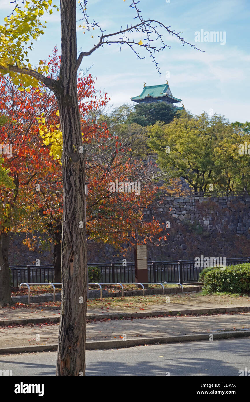 Osaka-jo castle from the park, Osaka, Japan Stock Photo - Alamy