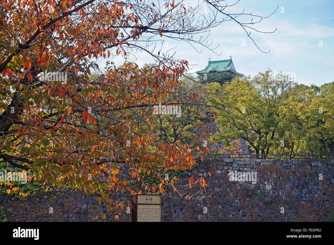 Osaka-jo castle from the park, Osaka, Japan Stock Photo - Alamy