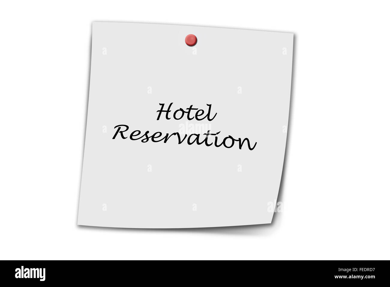 make a hotel reservation written on a memo isolated on white background ...