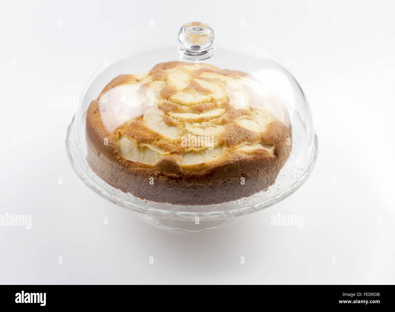 Apple Pie in a glass stand Stock Photo - Alamy