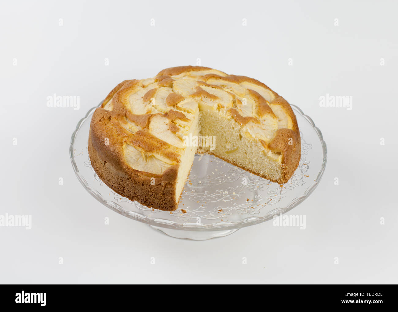 Apple Pie in a glass stand Stock Photo - Alamy