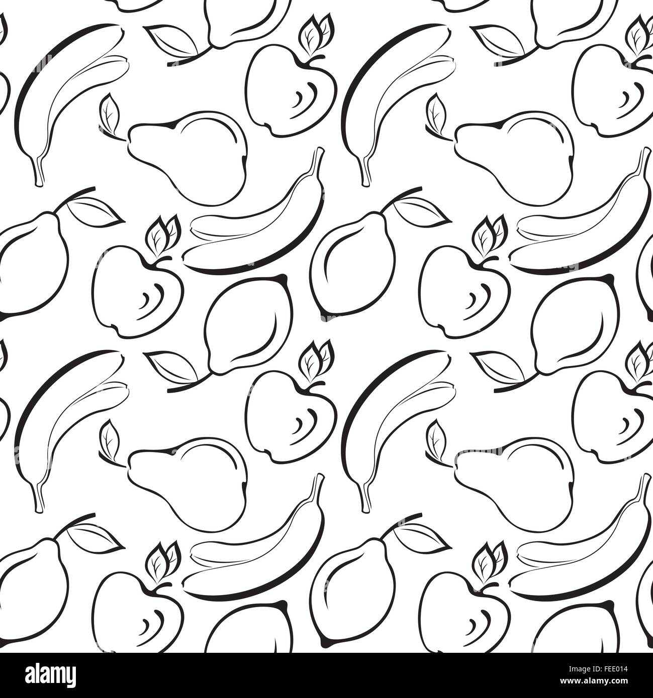 Seamless background, outline fruits Stock Vector Image & Art - Alamy