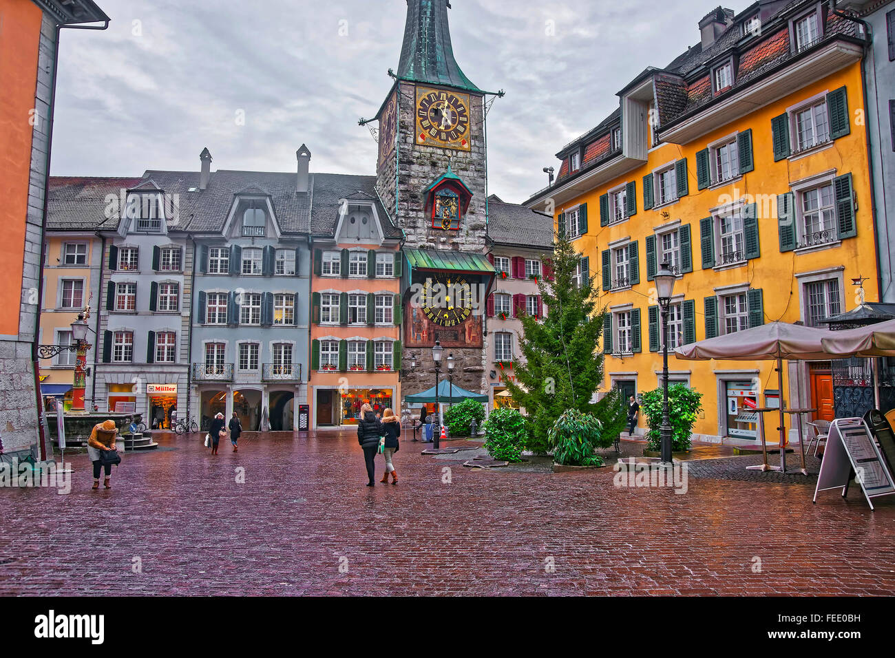 SOLOTHURN, SWITZERLAND - JANUARY 3, 2014: Street view to Astronomical ...