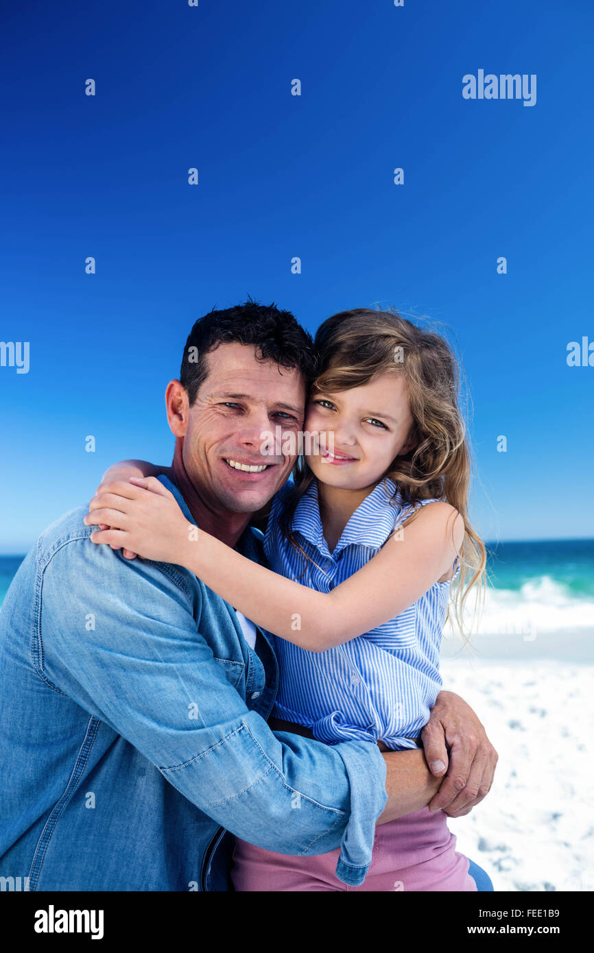 Father and daughter hugging Stock Photo - Alamy