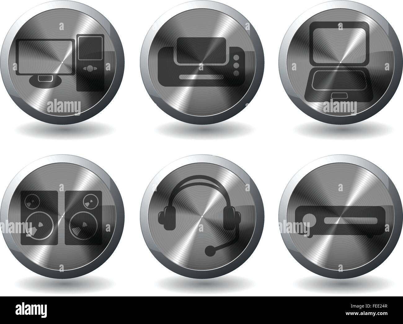 Computer equipment simple vector icons Stock Vector Image & Art - Alamy