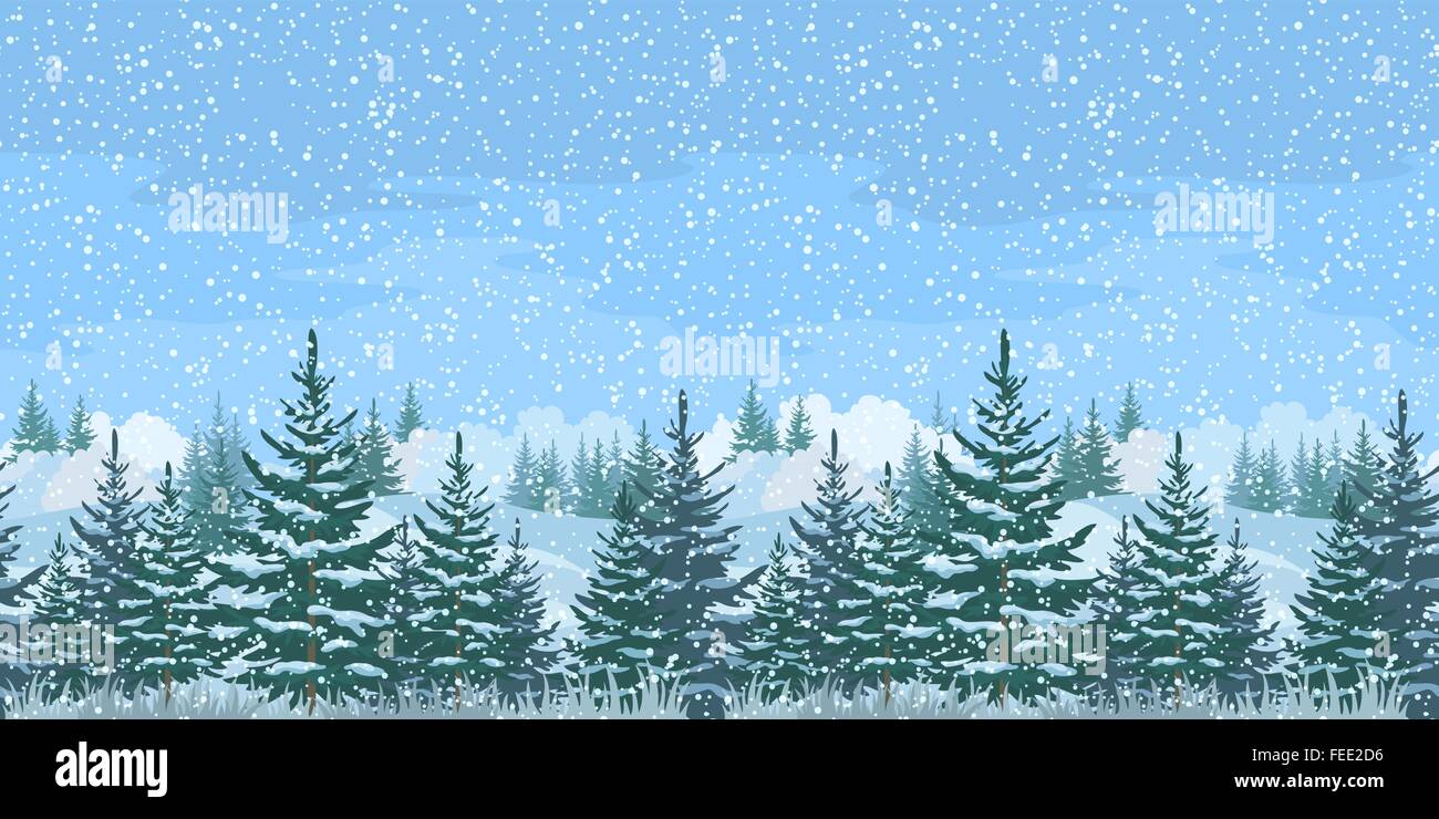 Seamless Winter Forest Landscape Stock Vector Image & Art - Alamy