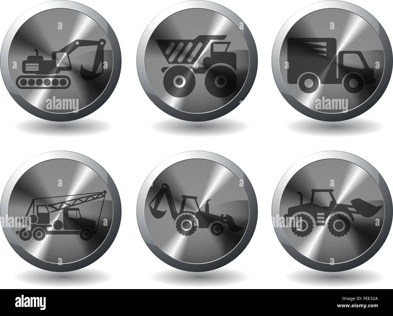 Transportation and Construction Machines icons Stock Vector Image & Art ...