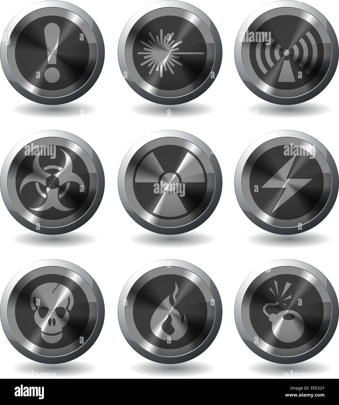 Hazard icons set Stock Vector Image & Art - Alamy