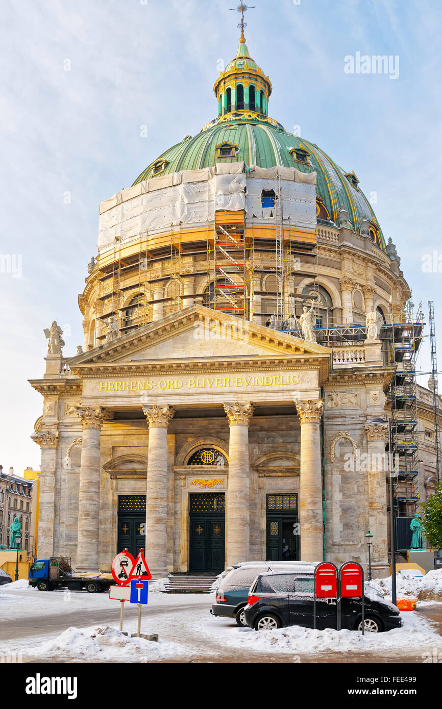 Frederiks Church in Copenhagen in winter. It is known The Marble Church ...
