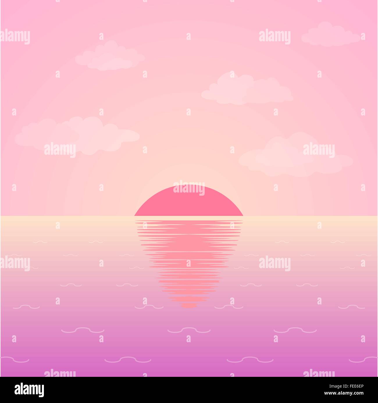 Early morning sunrise landscape Stock Vector Images - Alamy