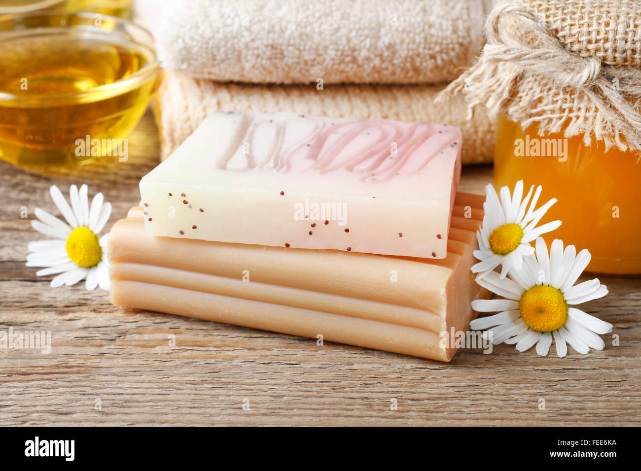 Two bars of handmade soap Stock Photo - Alamy