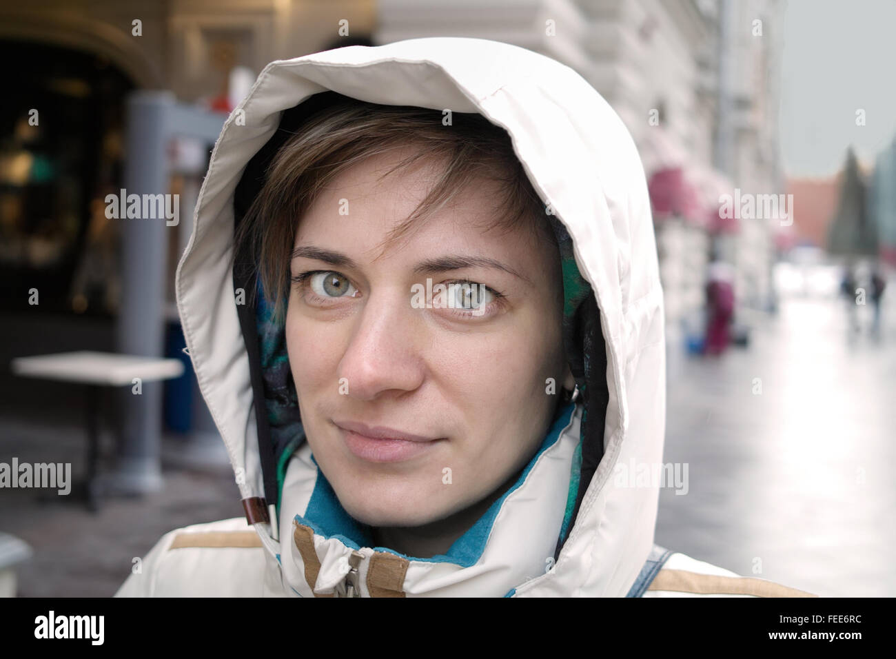 Woman In Hood Stock Photo - Alamy