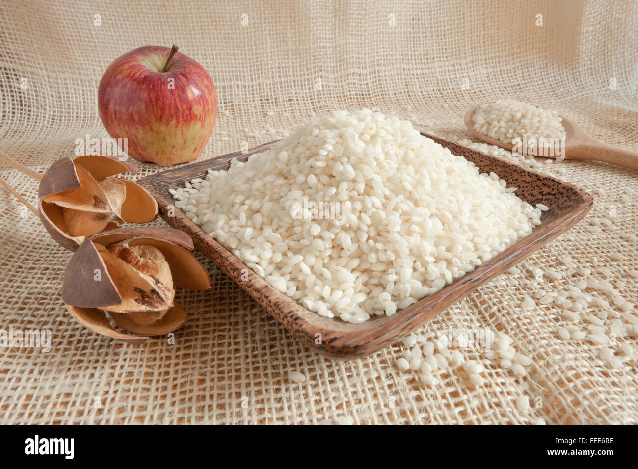 white rice as natural ingredient Stock Photo - Alamy