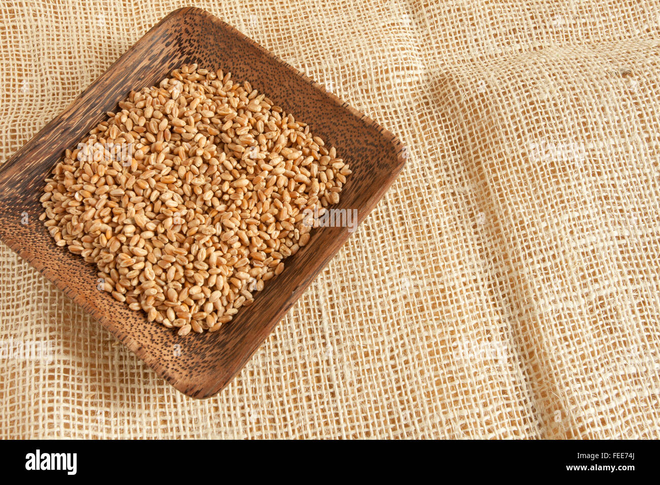 wheat as natural food inside a wooden cup, country style Stock Photo ...