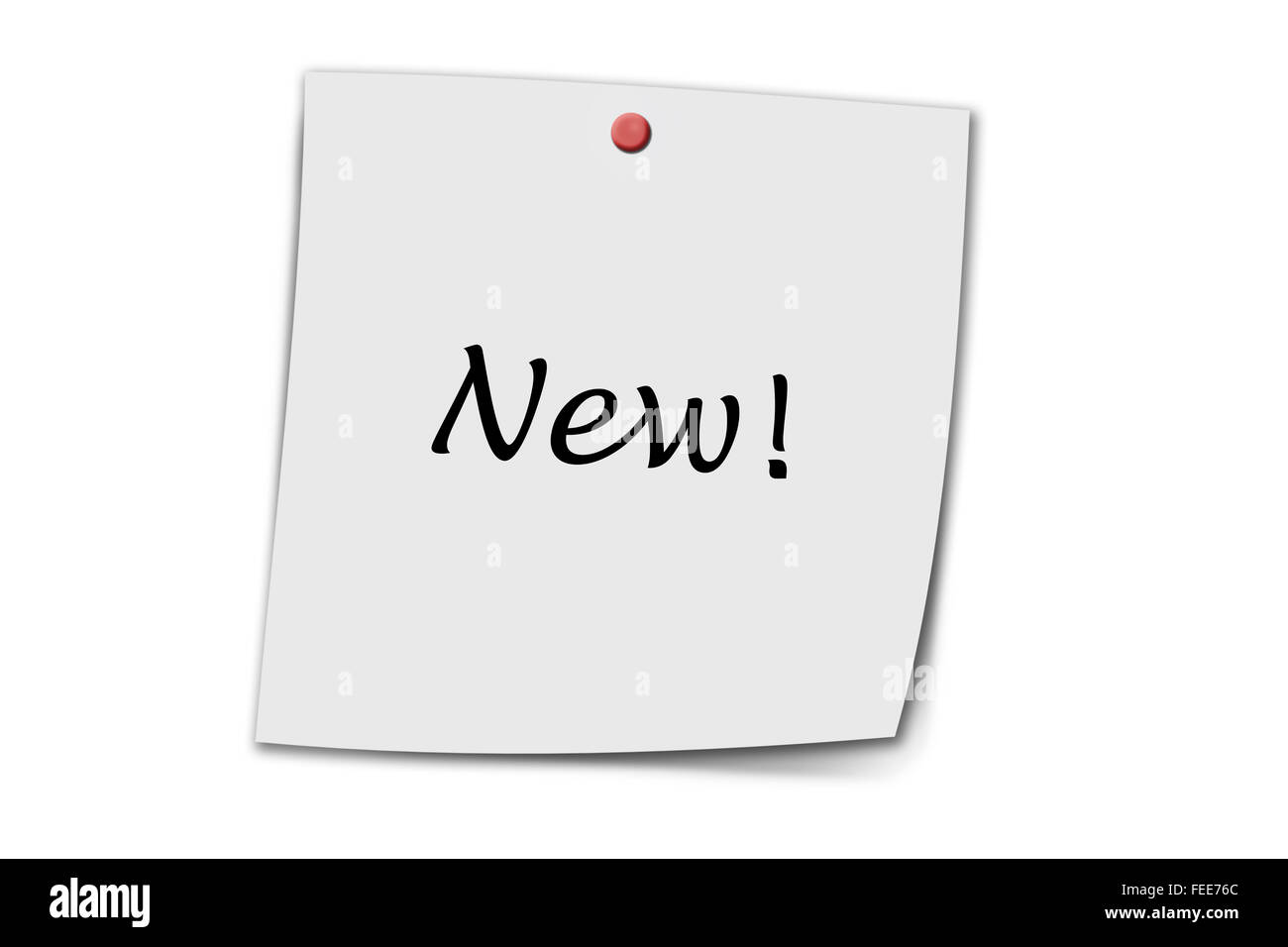 New written on a memo isolated on white Stock Photo - Alamy