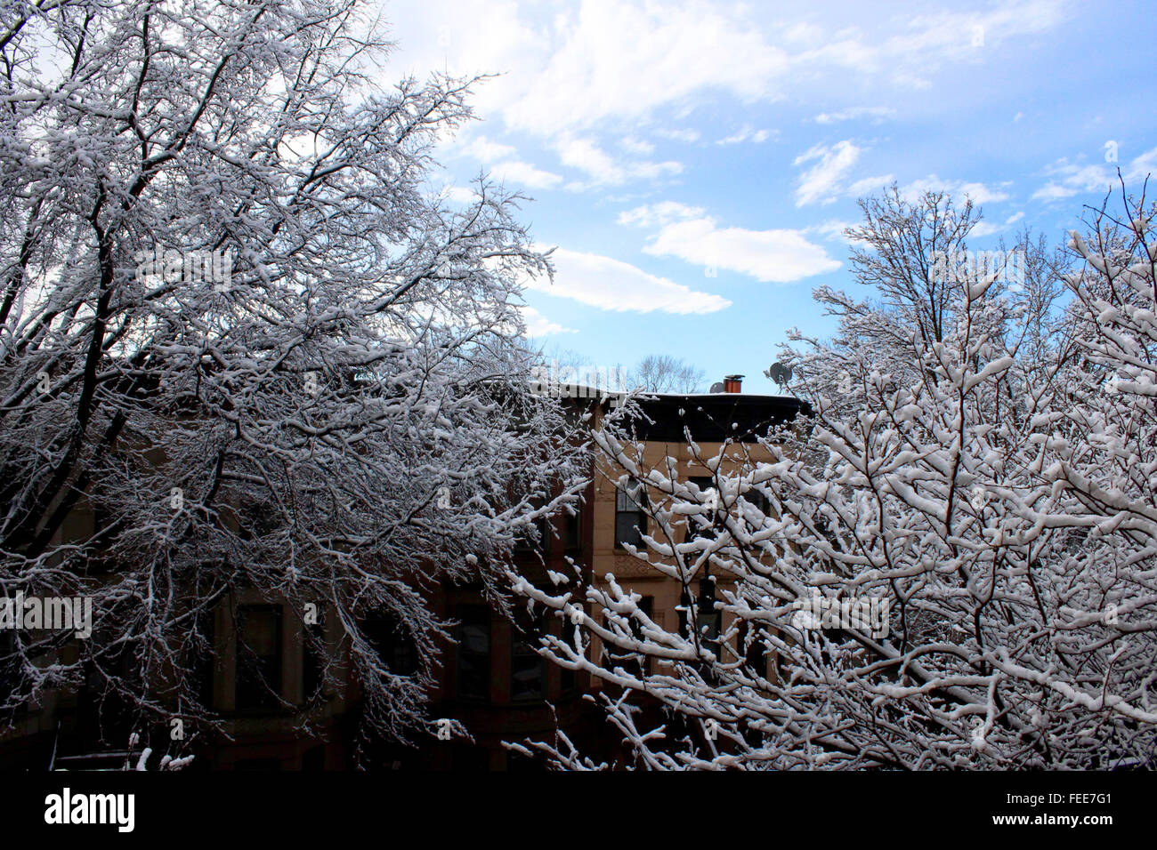 Brownstone snow hi-res stock photography and images - Alamy
