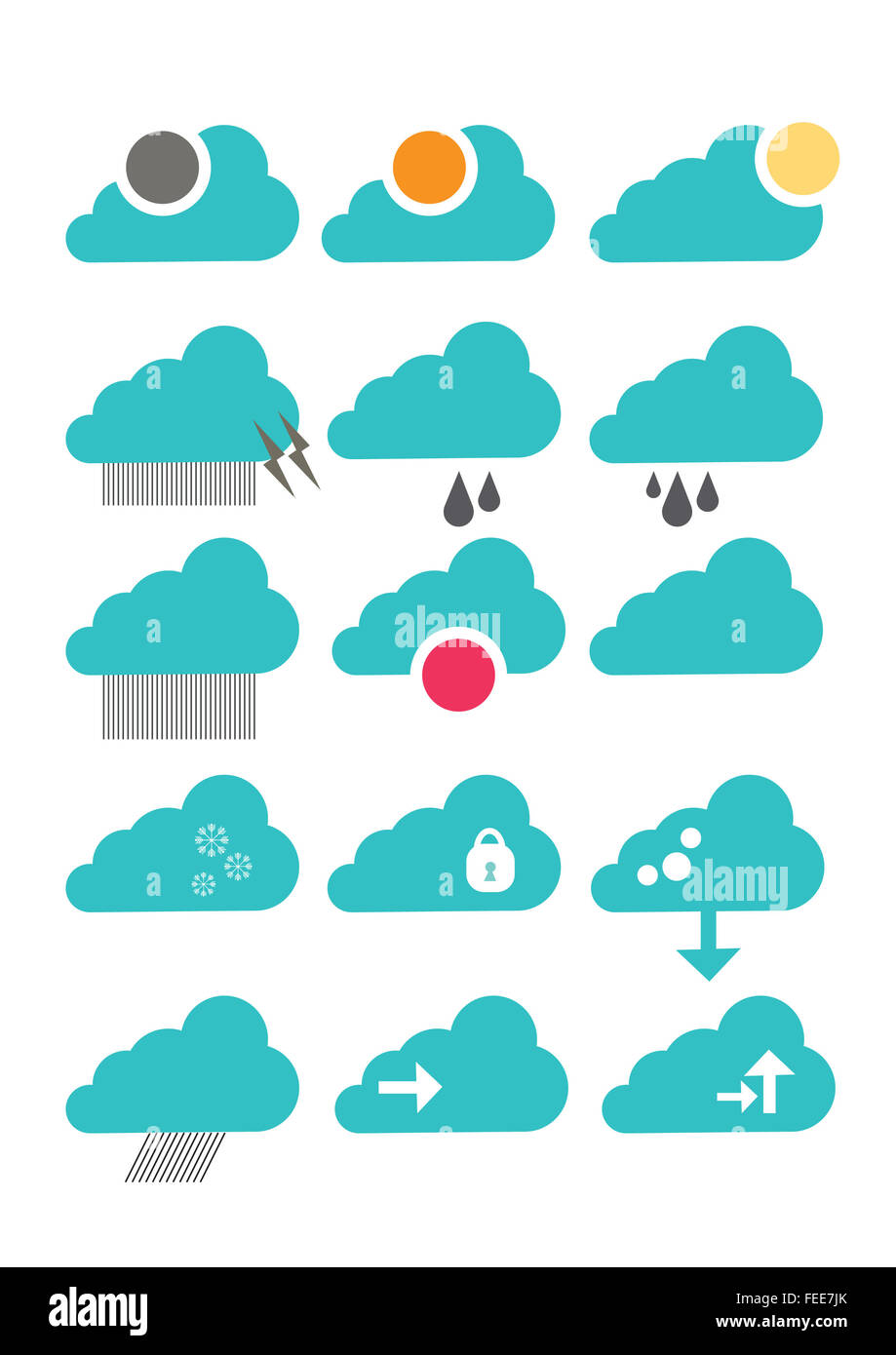 Cloud Icon set Stock Photo - Alamy