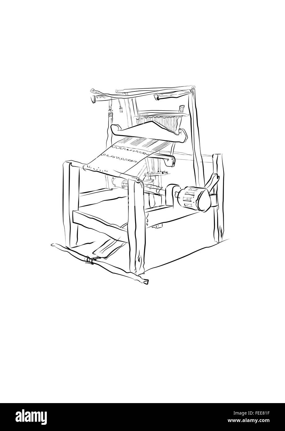 Old traditional loom Stock Vector Image & Art - Alamy