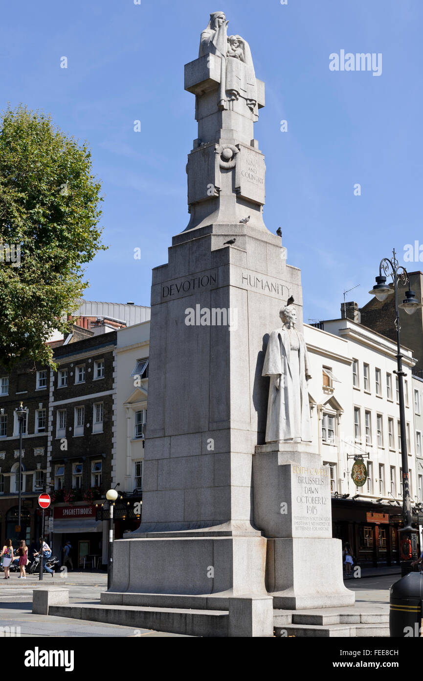A memorial monument of Edith Cavell by Sir George Frampton near ...