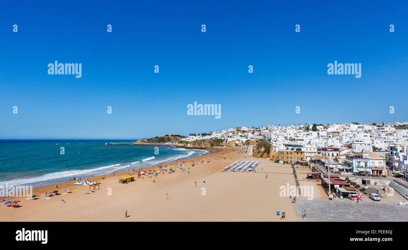 Portugal, Algarve, Faro district, Albufeira, view of Praia dos ...