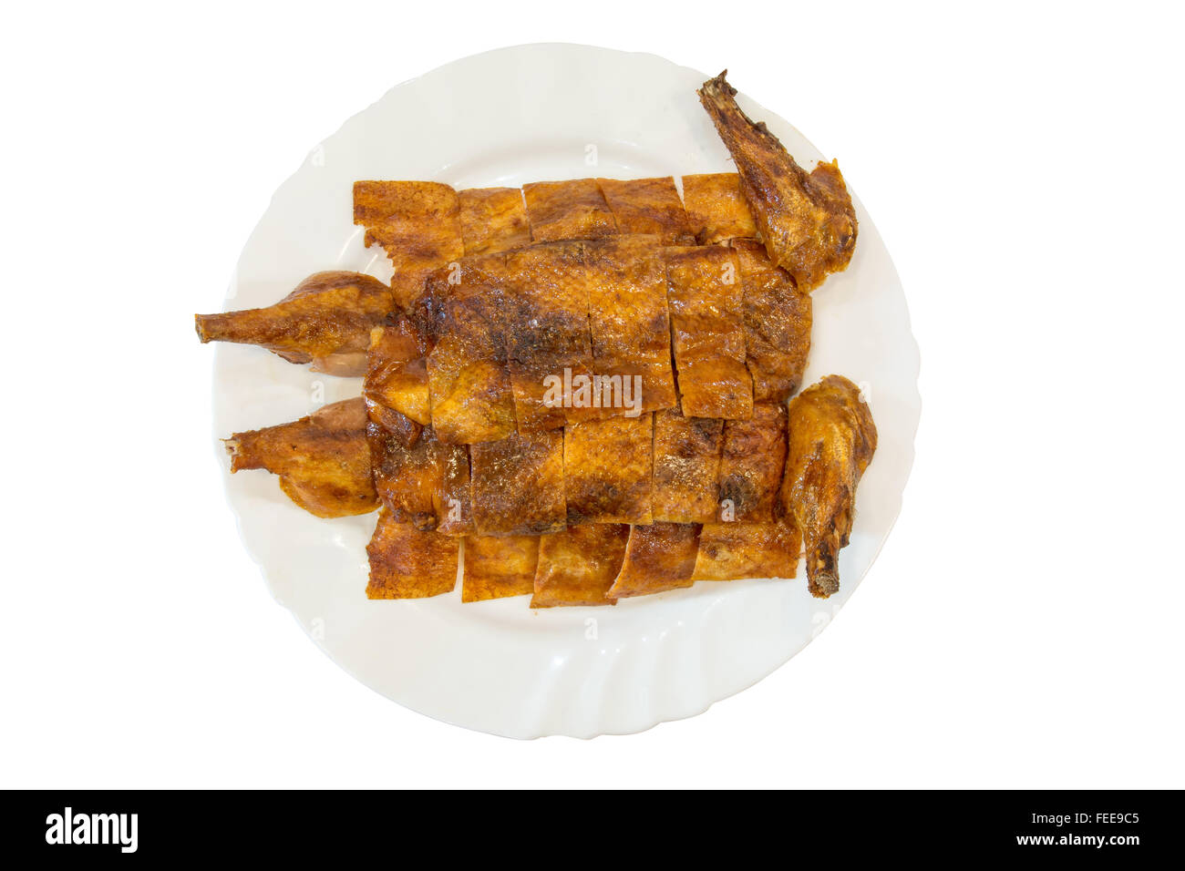 beijing duck, traditional chinese dish on white background Stock Photo ...