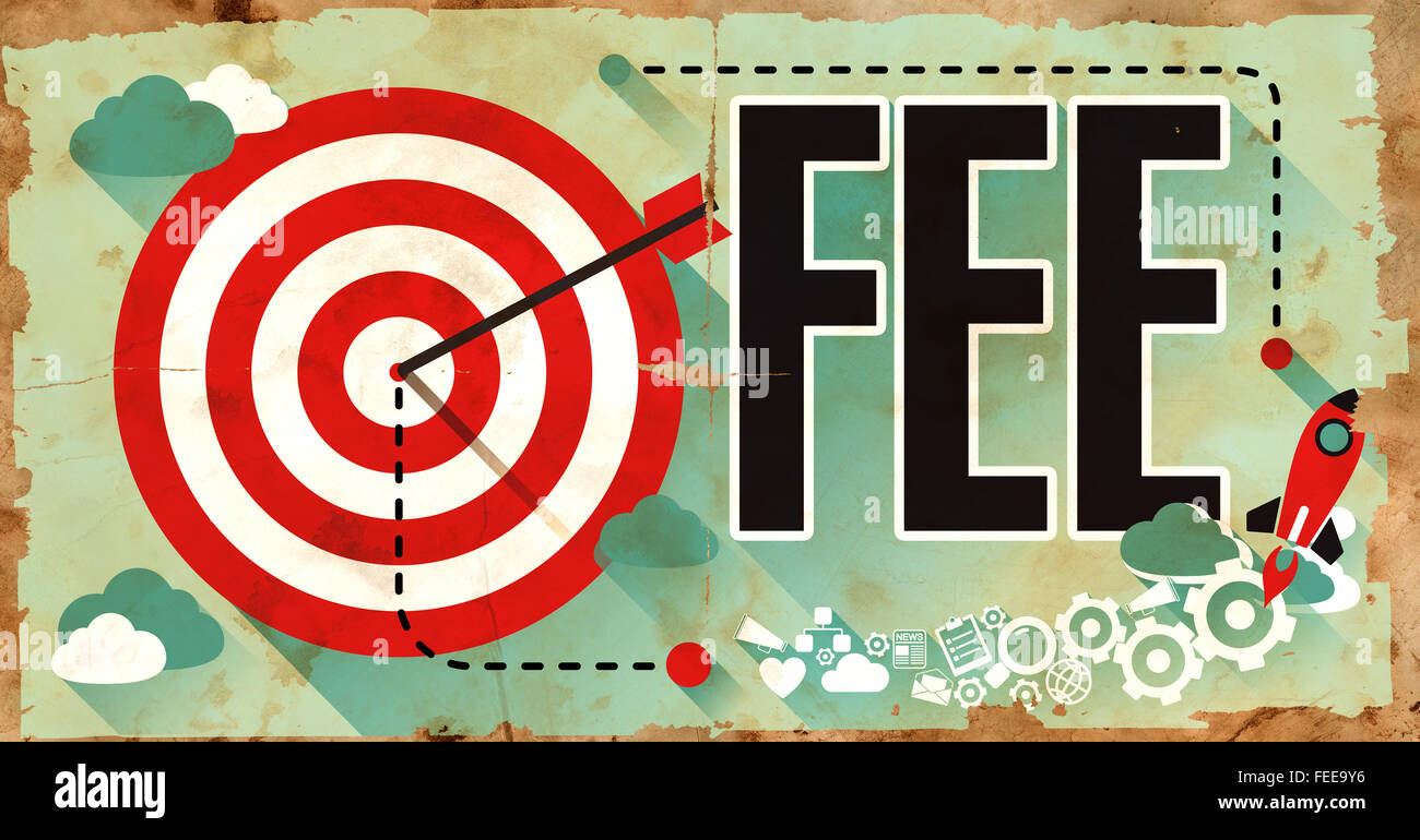 Fee Word on Grunge Poster Stock Photo - Alamy