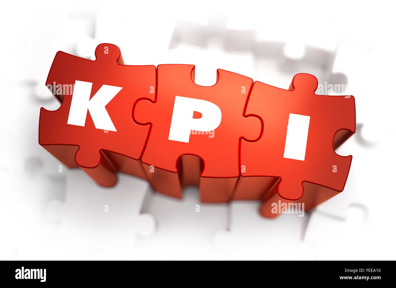 KPI - Text on Red Puzzles Stock Photo - Alamy