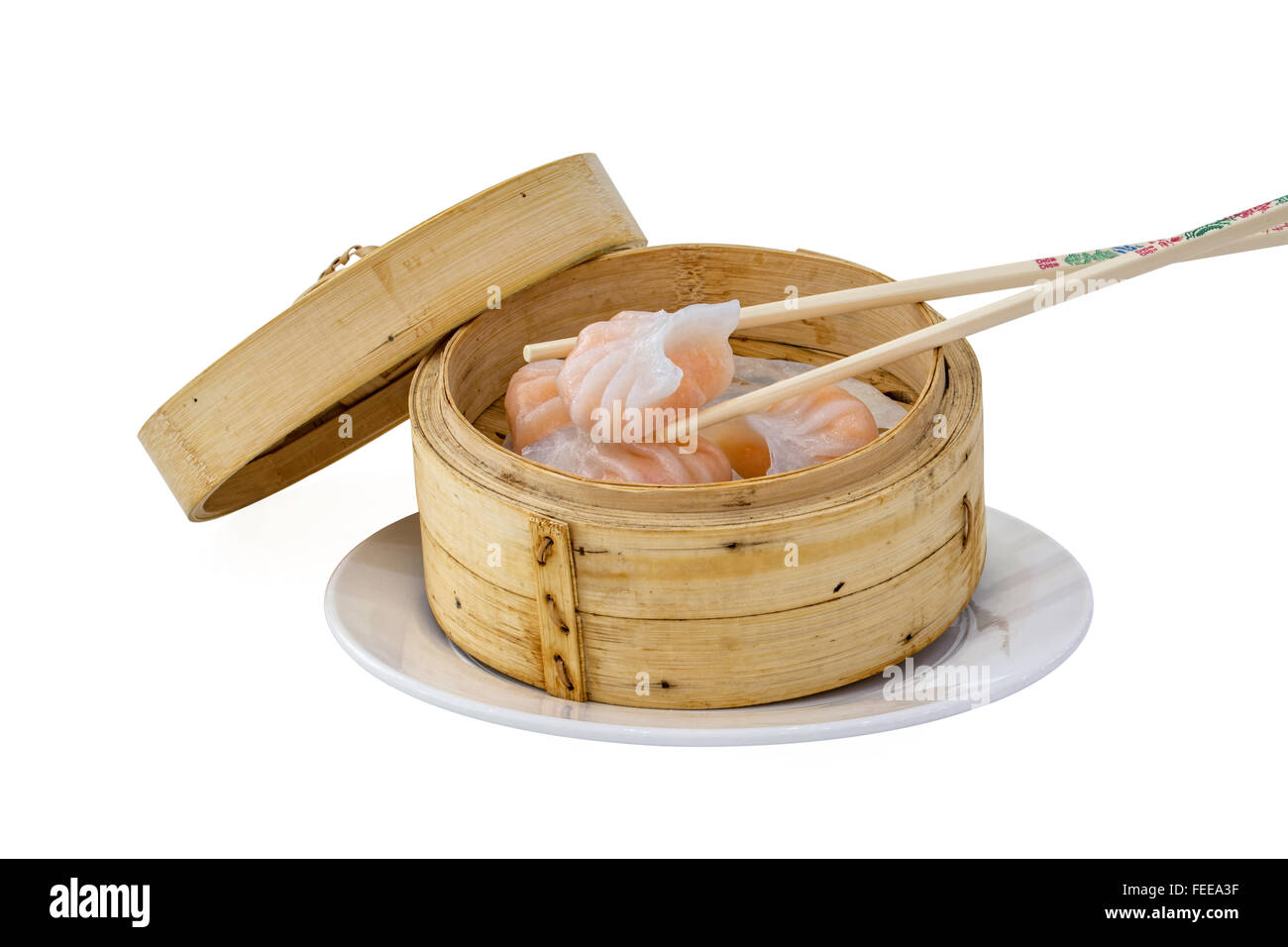 Dim Sum traditional chinese starter on white background Stock Photo - Alamy