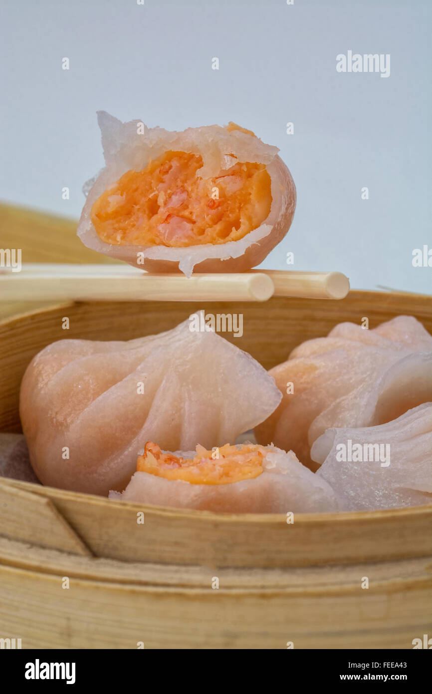 Dim Sum traditional chinese starter on white background Stock Photo - Alamy