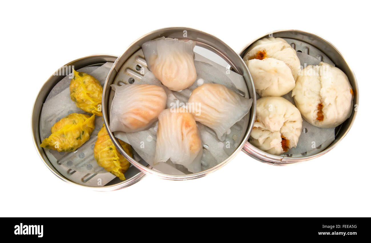 Dim Sum traditional chinese starter on white background Stock Photo - Alamy