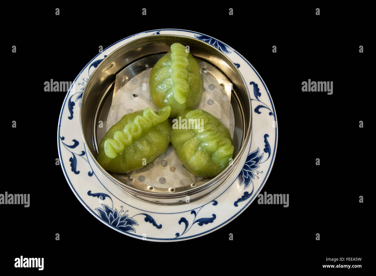 Dim Sum traditional chinese starter on black background Stock Photo - Alamy