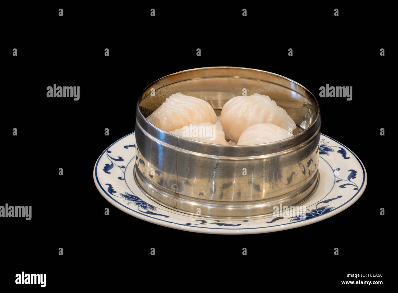 Dim Sum traditional chinese starter on black background Stock Photo - Alamy