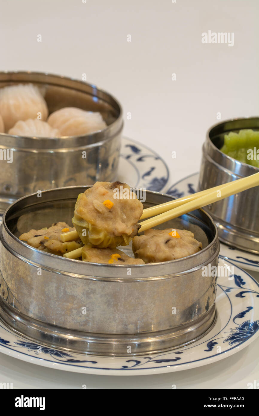 Dim Sum traditional chinese starter on white background Stock Photo - Alamy