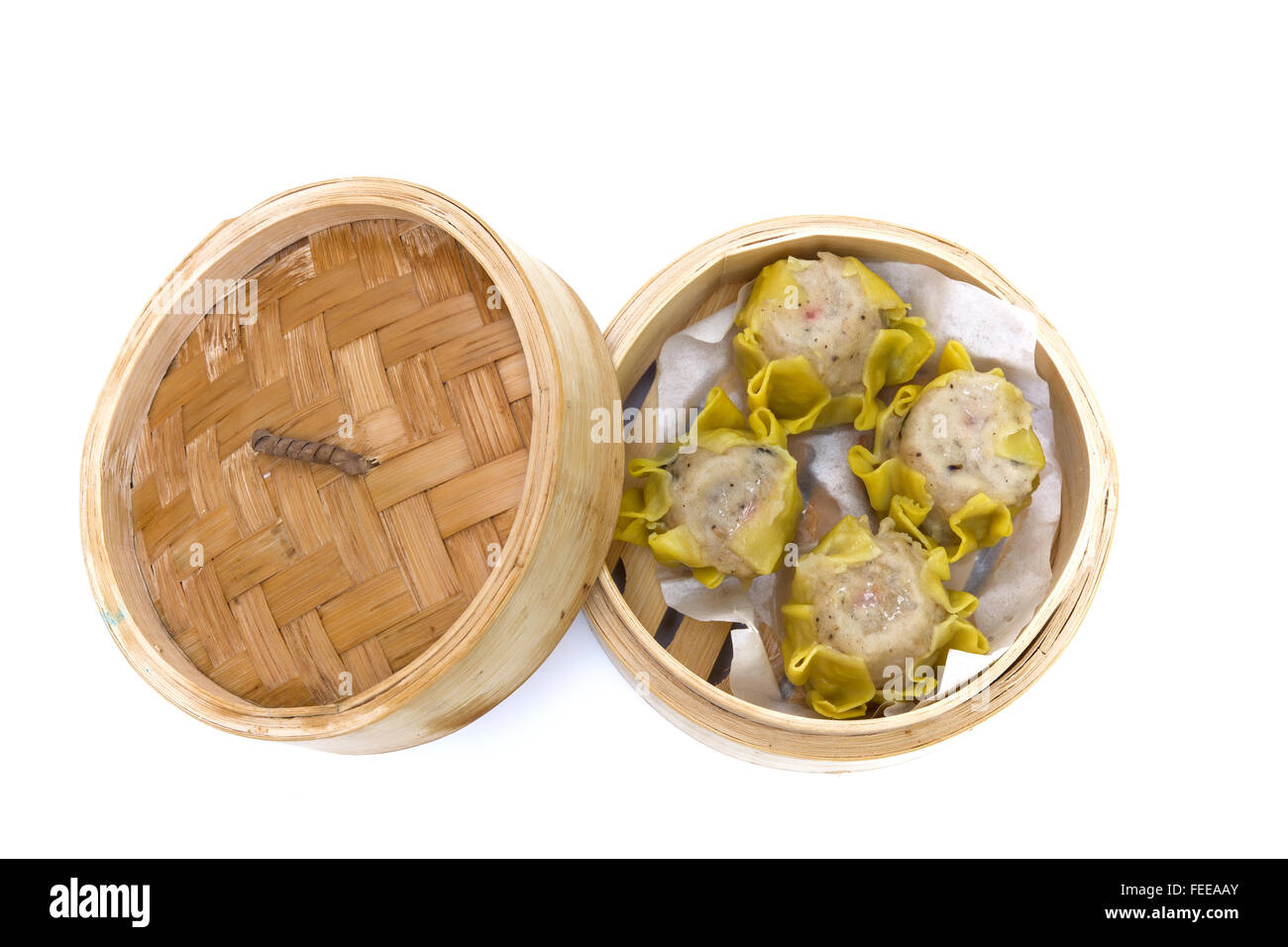 Dim Sum traditional chinese starter on white background Stock Photo - Alamy