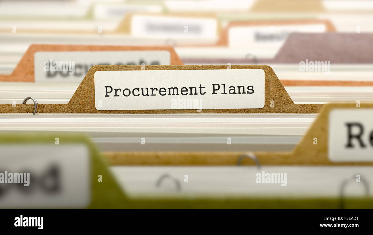 Procurement Plans on Business Folder in Catalog Stock Photo - Alamy