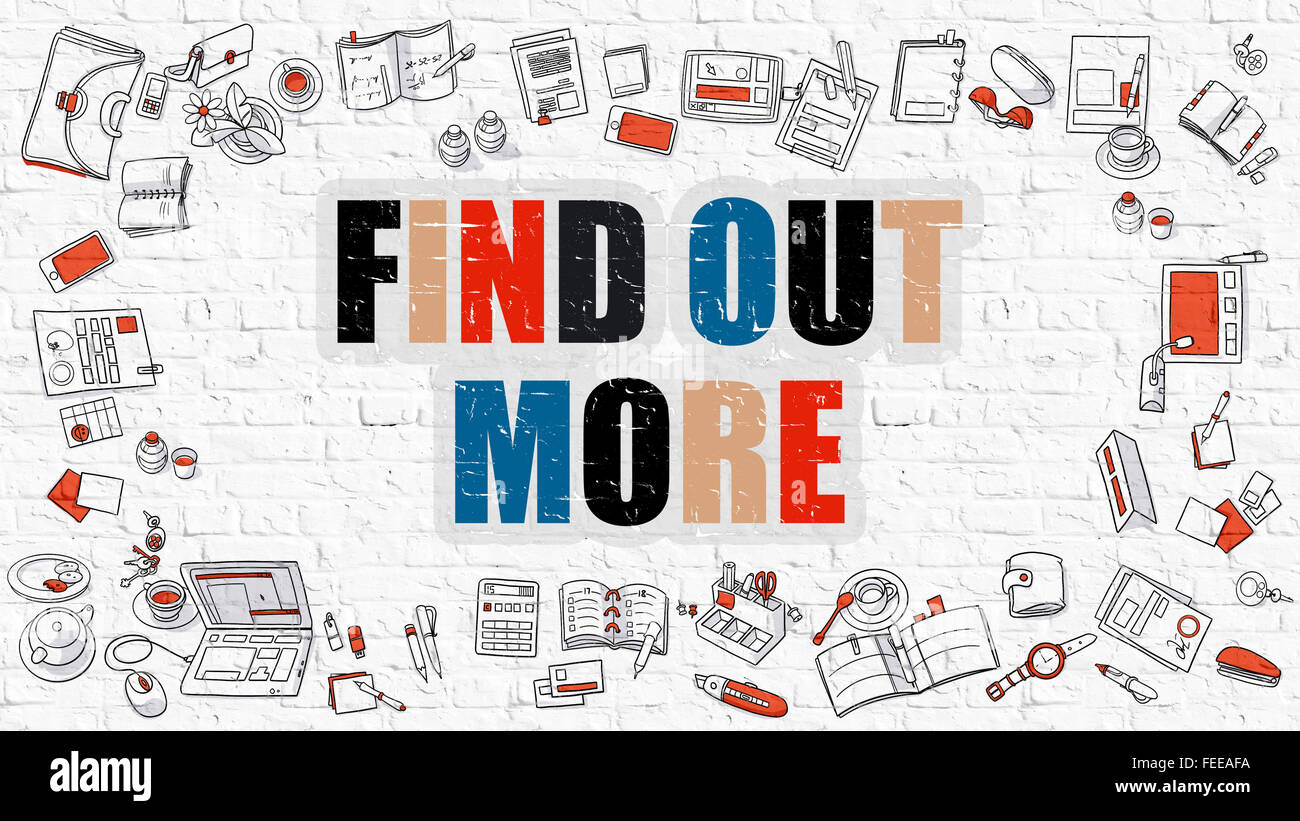 Find Out More Concept with Doodle Design Icons Stock Photo - Alamy