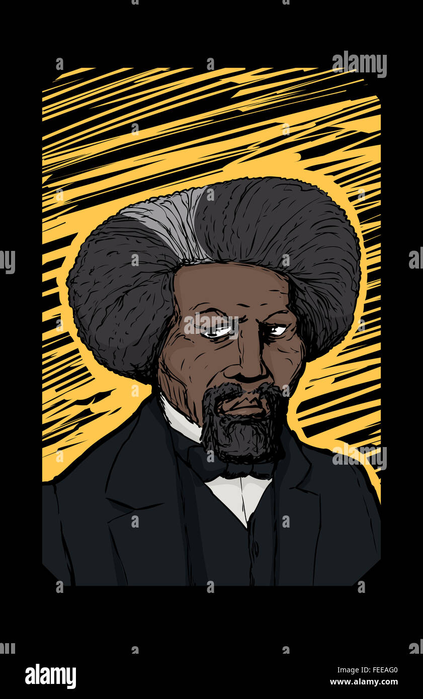 Hand drawn abstract portrait of famous African American leader named ...