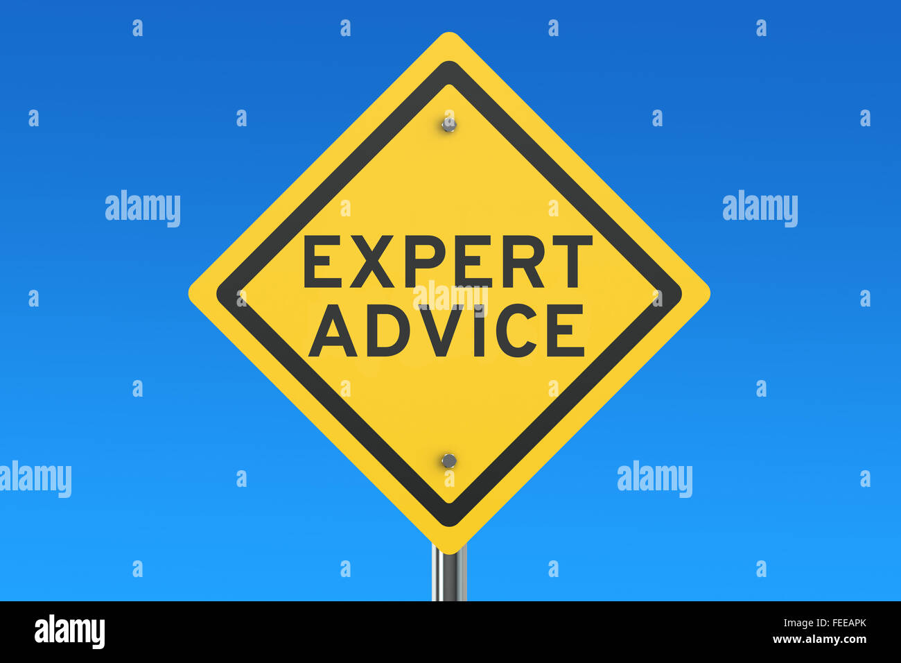 Expert advice road sign isolated on blue sky Stock Photo - Alamy