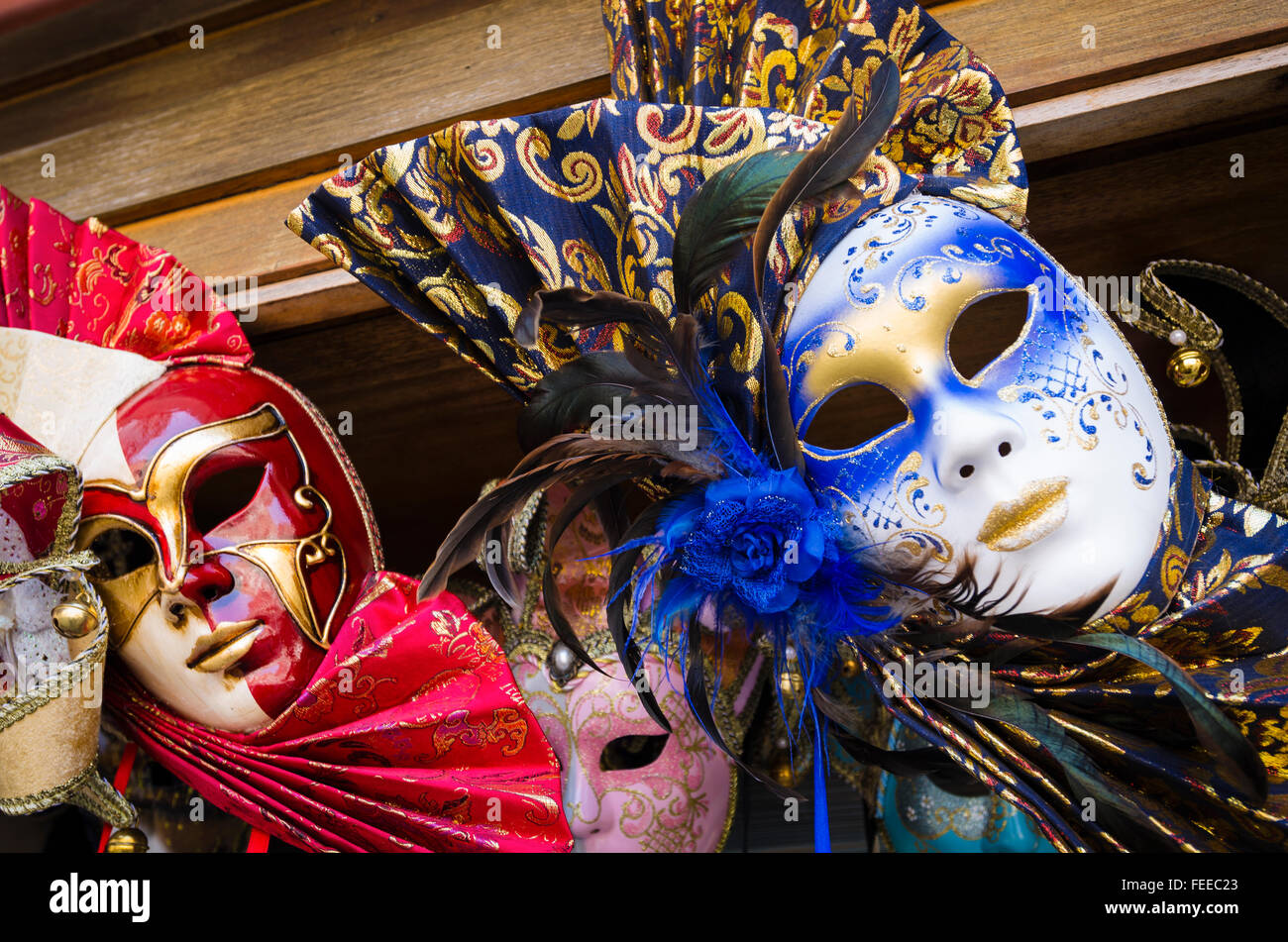 Old golden venetian masks hi-res stock photography and images - Alamy