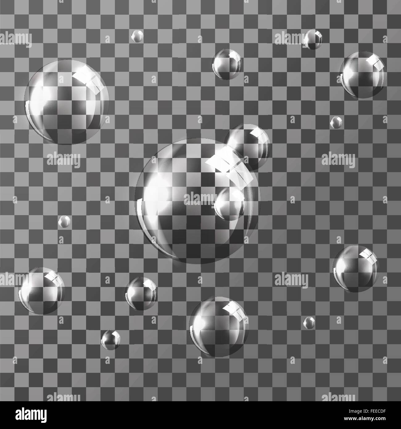 Transparent bubbles on Gray Background. Vector Illustration Stock ...